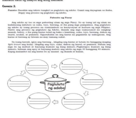 Gawain 2. Panuto: Basahin ang teksto | StudyX