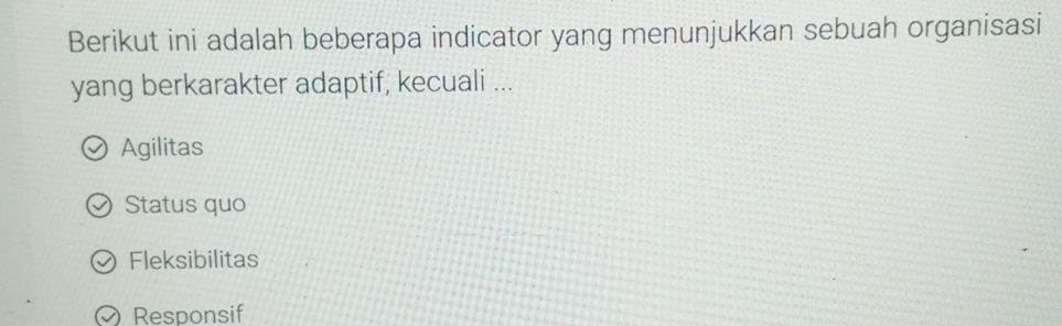 Berikut ini adalah beberapa indicator yang | StudyX