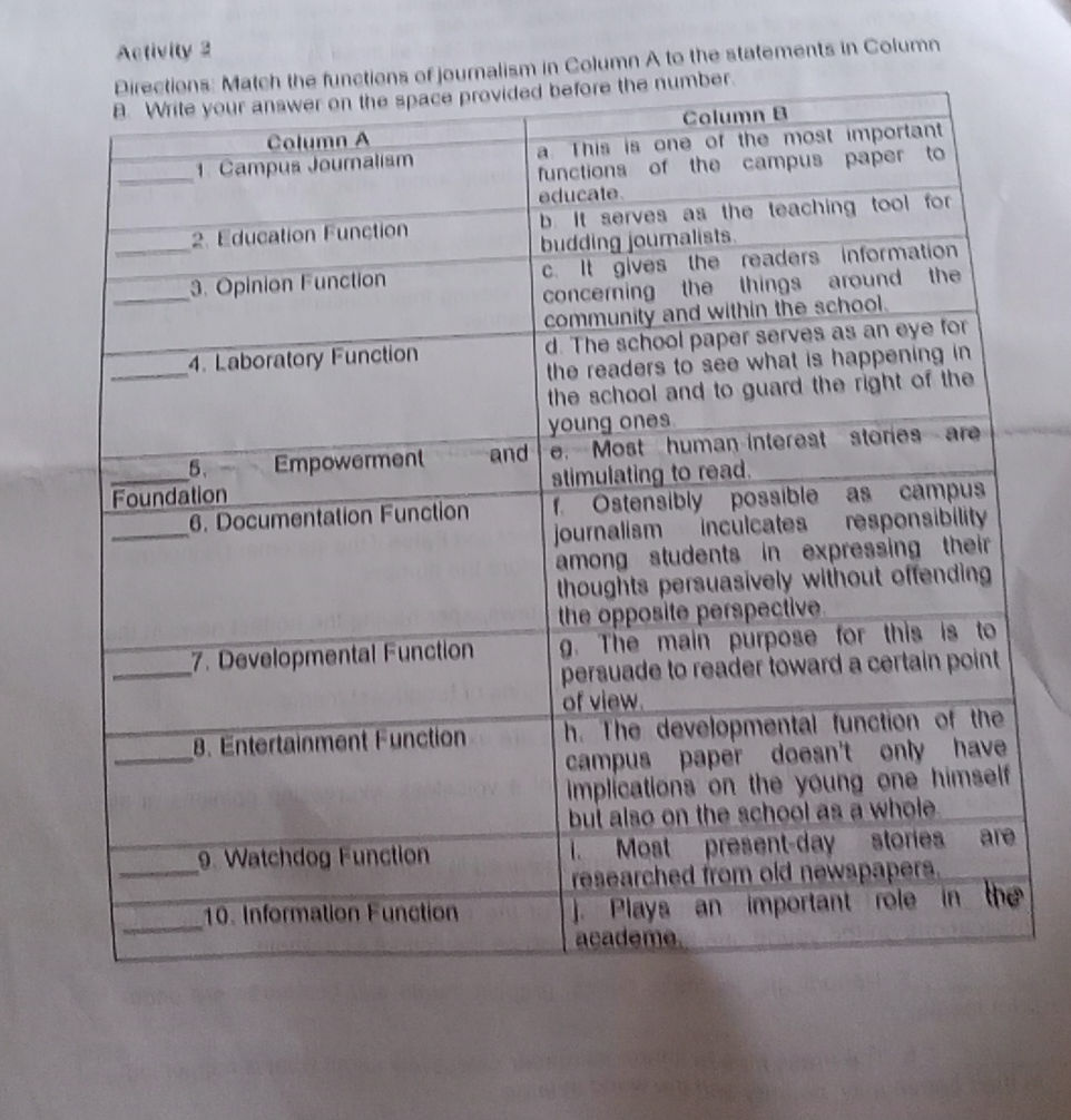 Directions: Match the functions of | StudyX