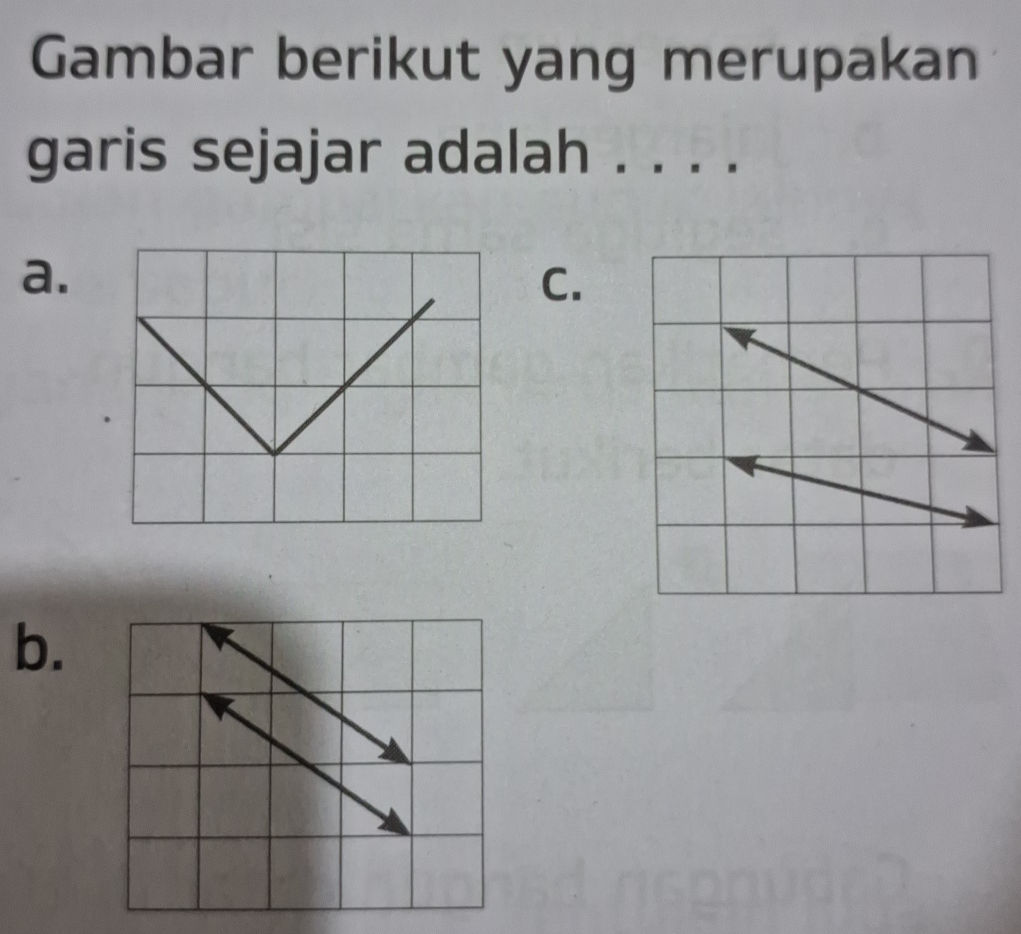 Gambar berikut yang merupakan garis sejajar | StudyX