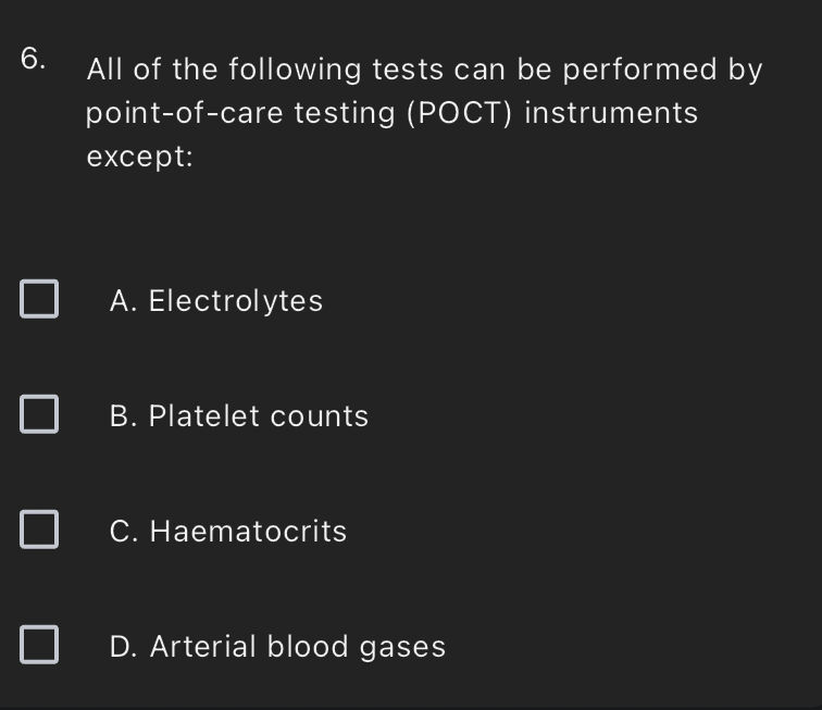 6. All of the following tests can be | StudyX