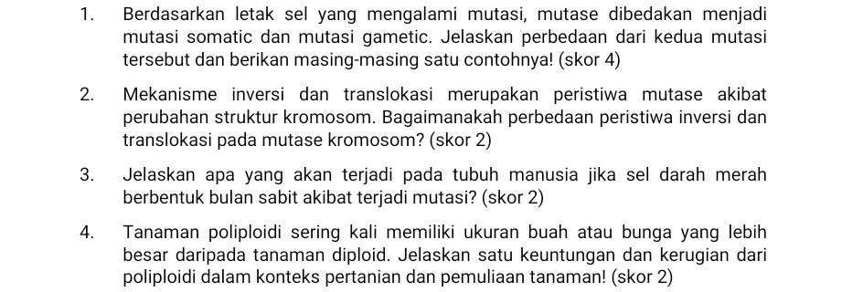 1. Berdasarkan letak sel yang mengalami | StudyX
