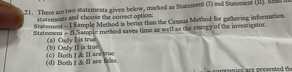 21. There are two statements given below, | StudyX