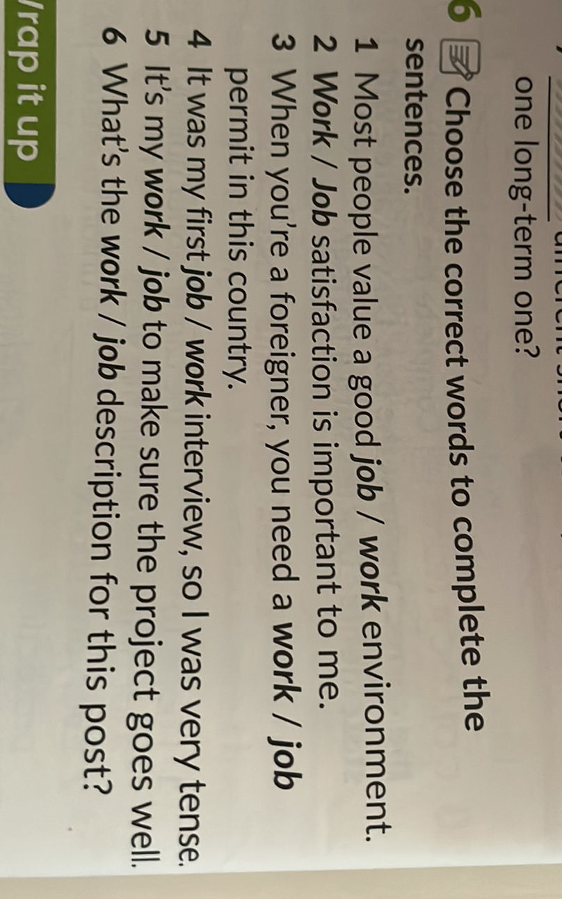 6 Choose the correct words to complete the | StudyX