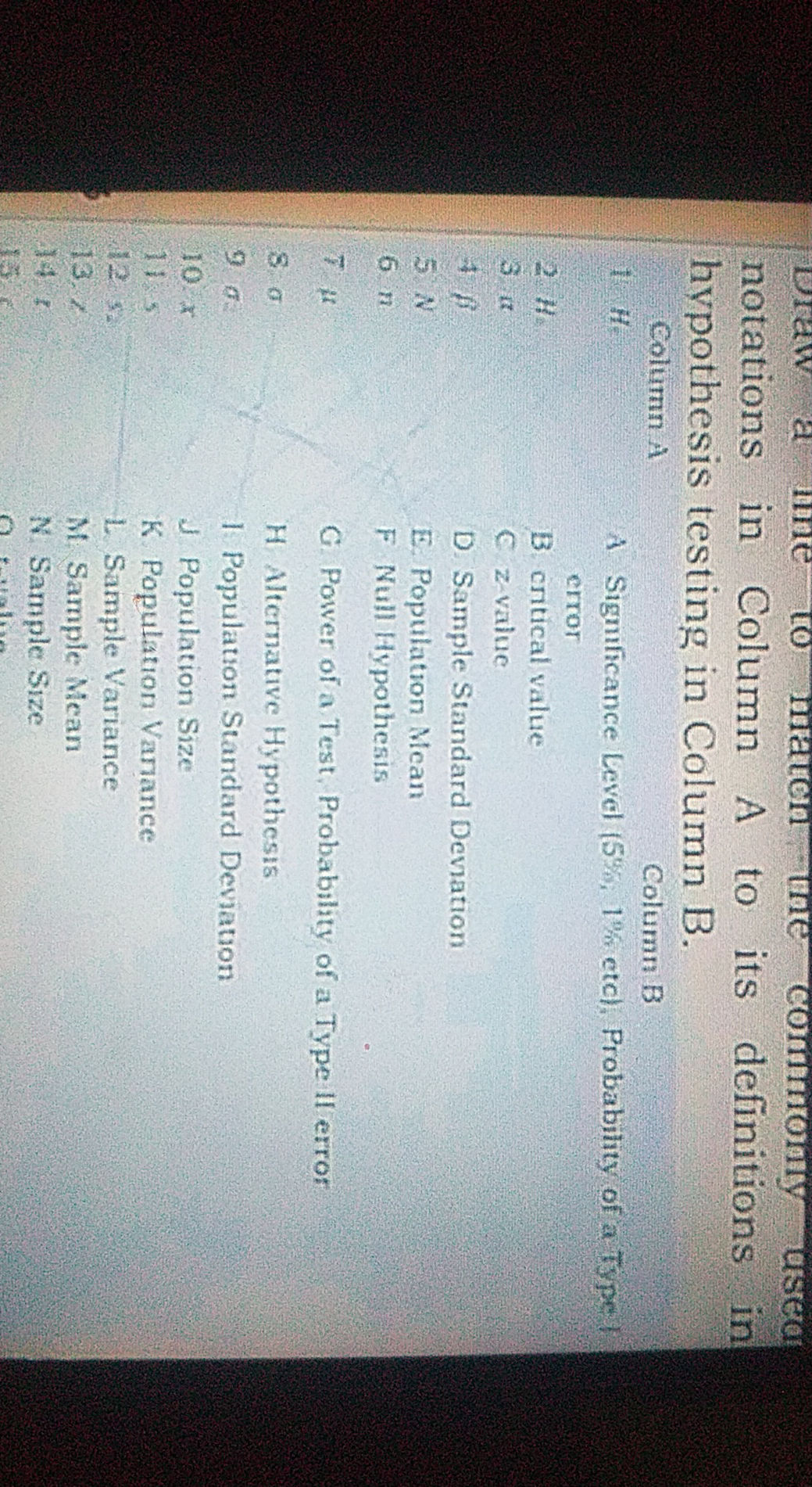 Draw a line to match the commonly used | StudyX