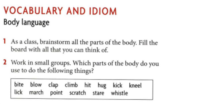 VOCABULARY AND IDIOM Body language 1 As a | StudyX