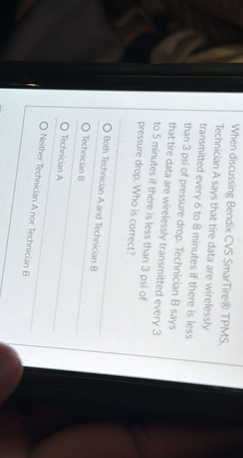 When discussing Bendix CVS SmarTire® TPMS, | StudyX