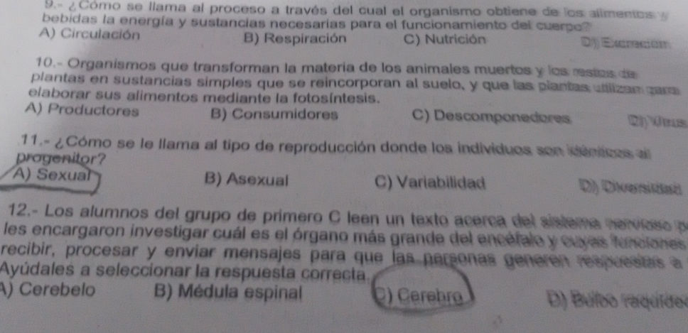 9.- ¿Cómo se llama al proceso a través del | StudyX
