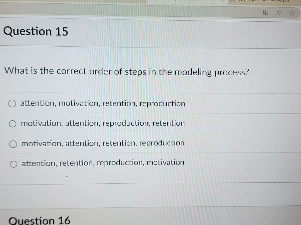 What is the correct order of steps in the | StudyX