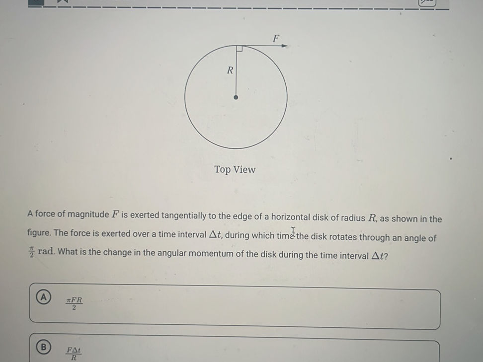 A force of magnitude $F$ is exerted | StudyX