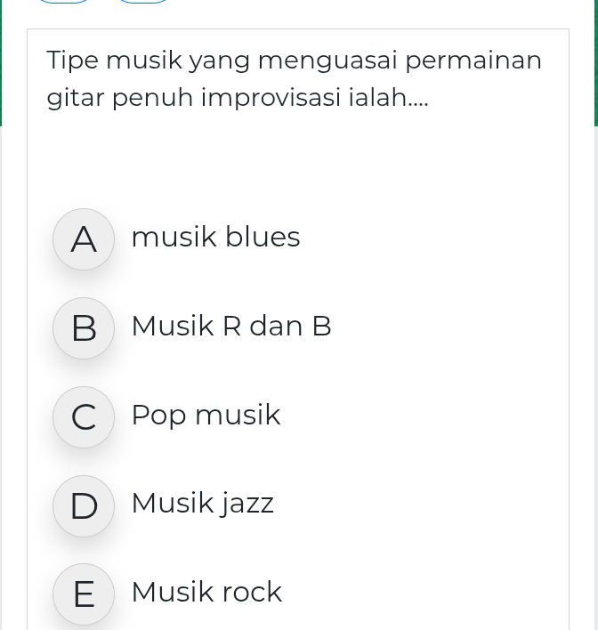 Tipe musik yang menguasai permainan gitar | StudyX