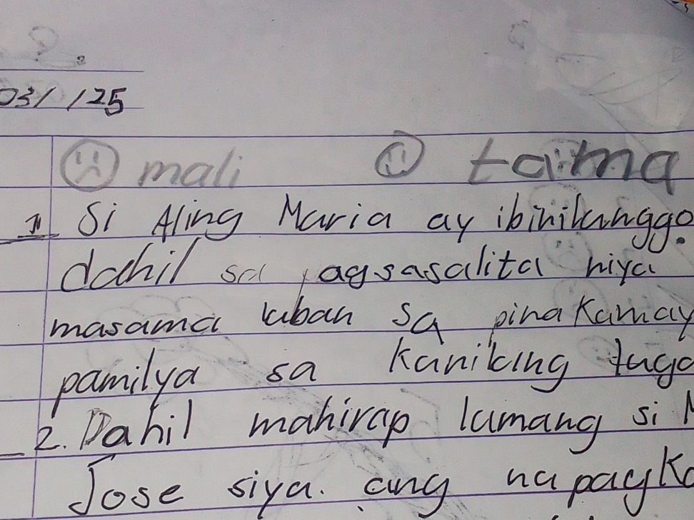 ☺ mali @ tama 1. Si Aling Maria ay | StudyX