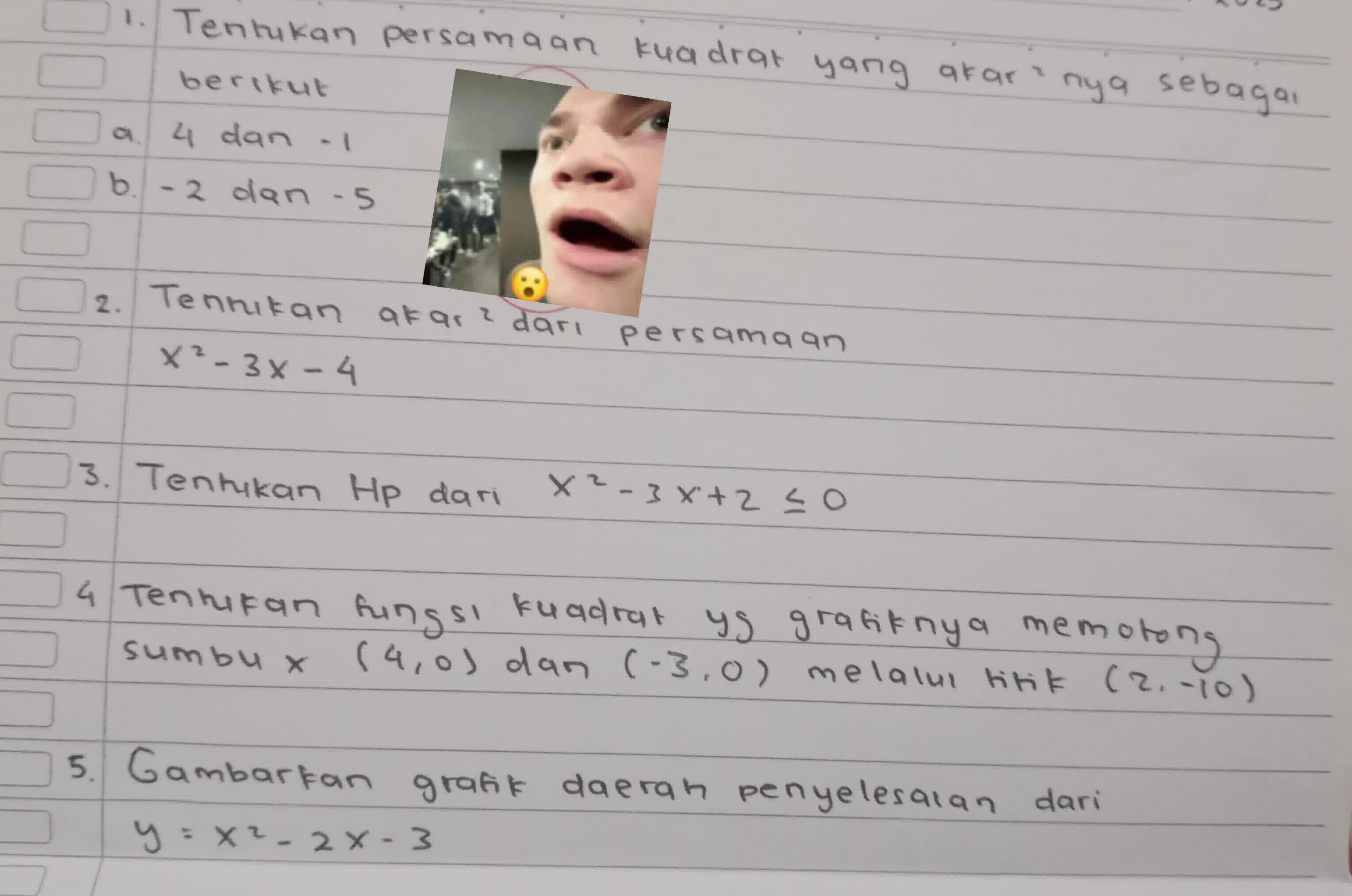 1. Tentukan persamaan kuadrat yang akarnya | StudyX