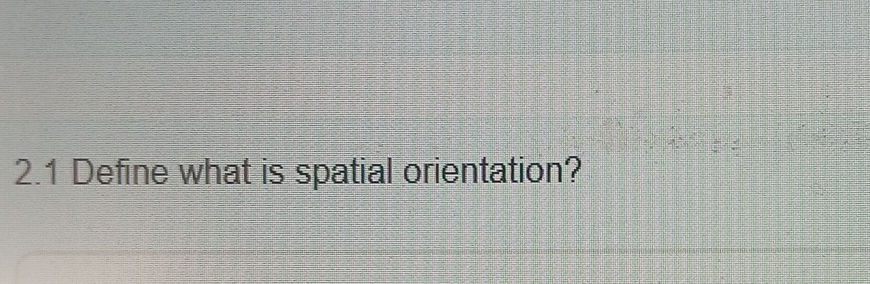 What is spatial orientation? | StudyX