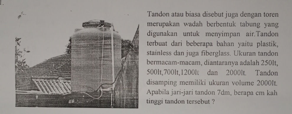 Tandon atau biasa disebut juga dengan toren | StudyX