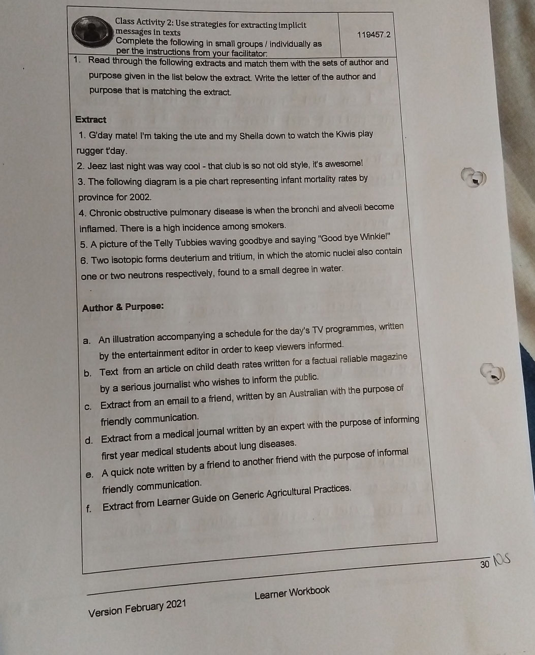 1. Read through the following extracts and | StudyX