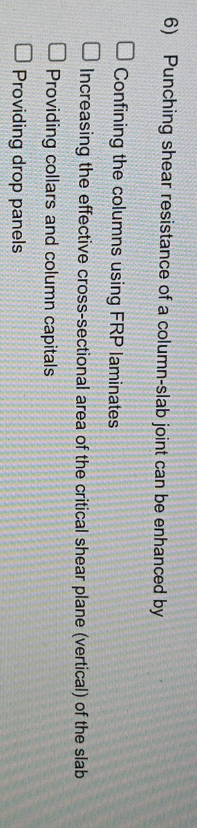 6) Punching shear resistance of a | StudyX