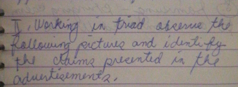 I. Working in triad observe the following | StudyX