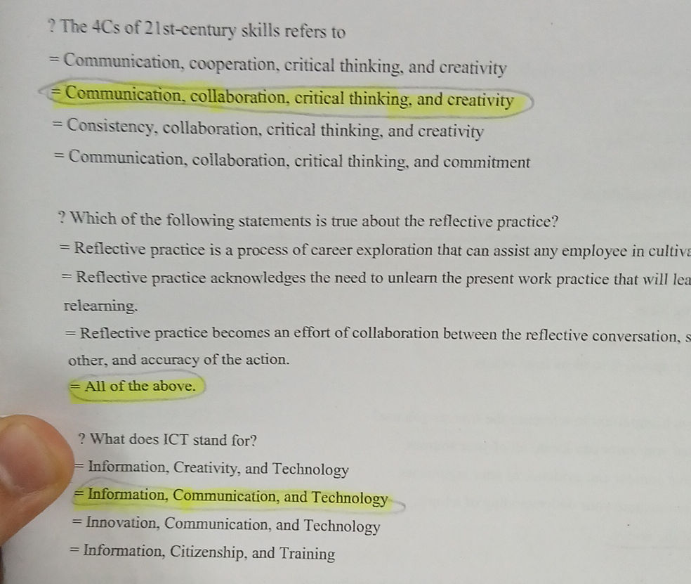 ? The 4Cs of 21st-century skills refers to = | StudyX
