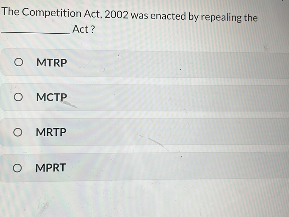 The Competition Act, 2002 was enacted by | StudyX