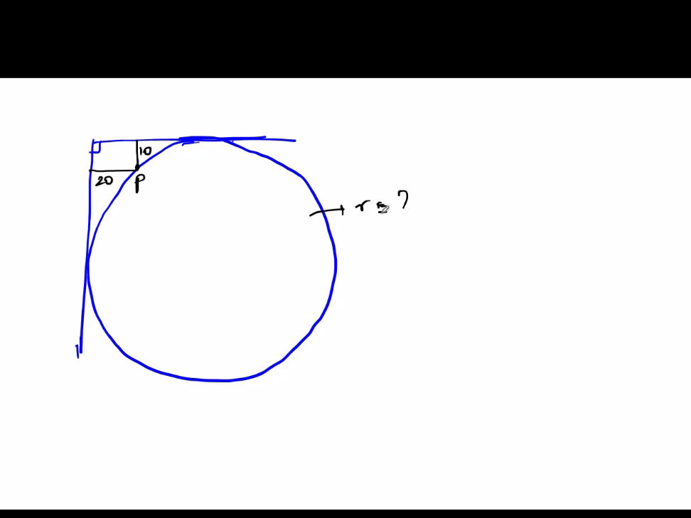 The image shows a circle tangent to two | StudyX