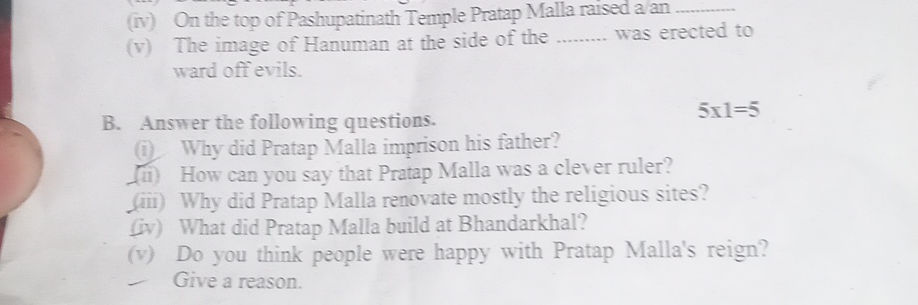 B. Answer the following questions. (i) Why | StudyX