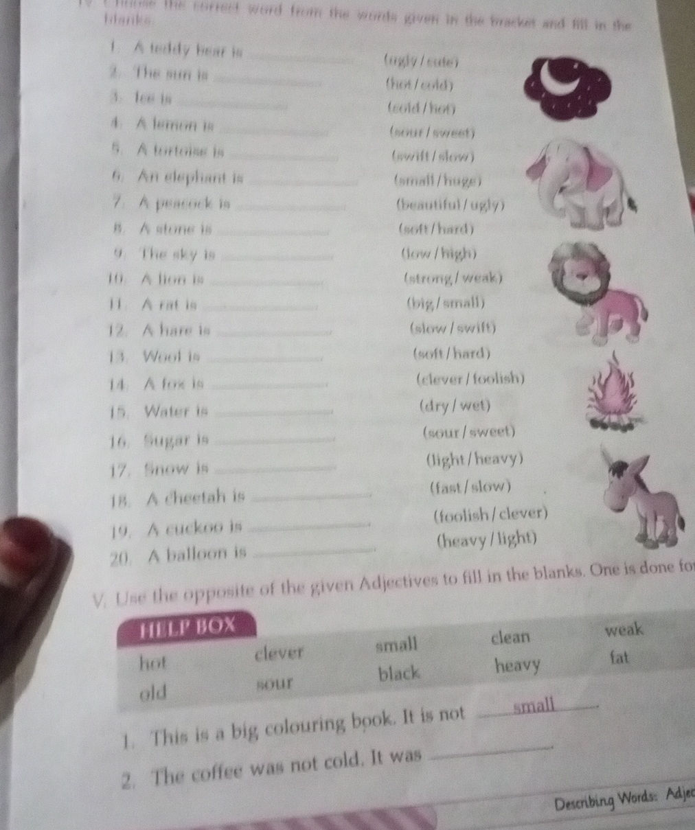 IV. Choose the correct word from the words | StudyX