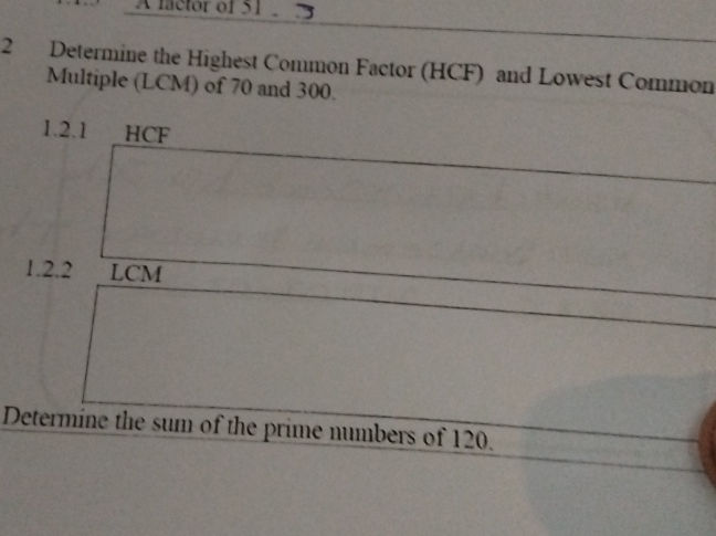 Determine the Highest Common Factor (HCF) | StudyX