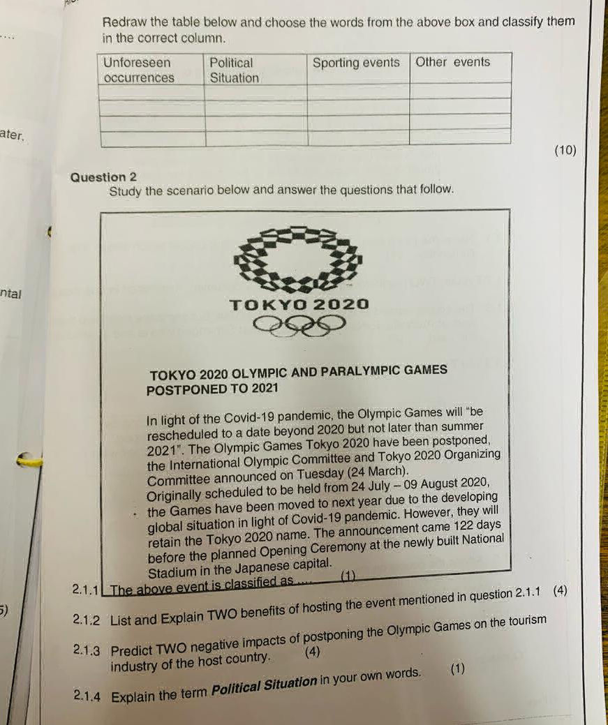 Redraw the table below and choose the words | StudyX