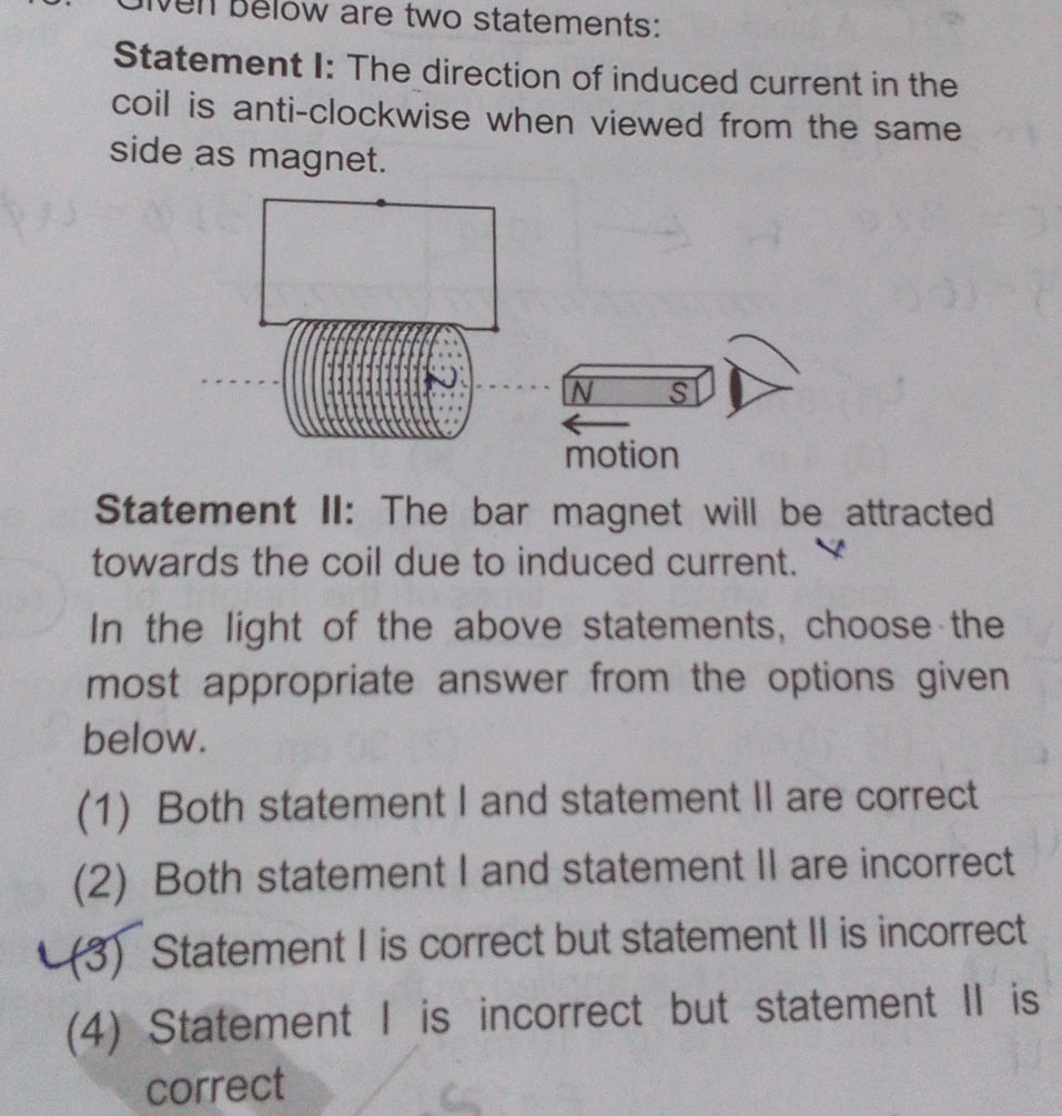 Given below are two statements: Statement | StudyX