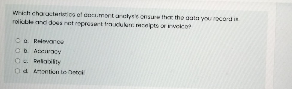 Which characteristics of document analysis | StudyX