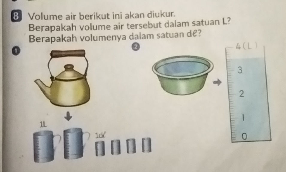 8 Volume air berikut ini akan diukur. | StudyX