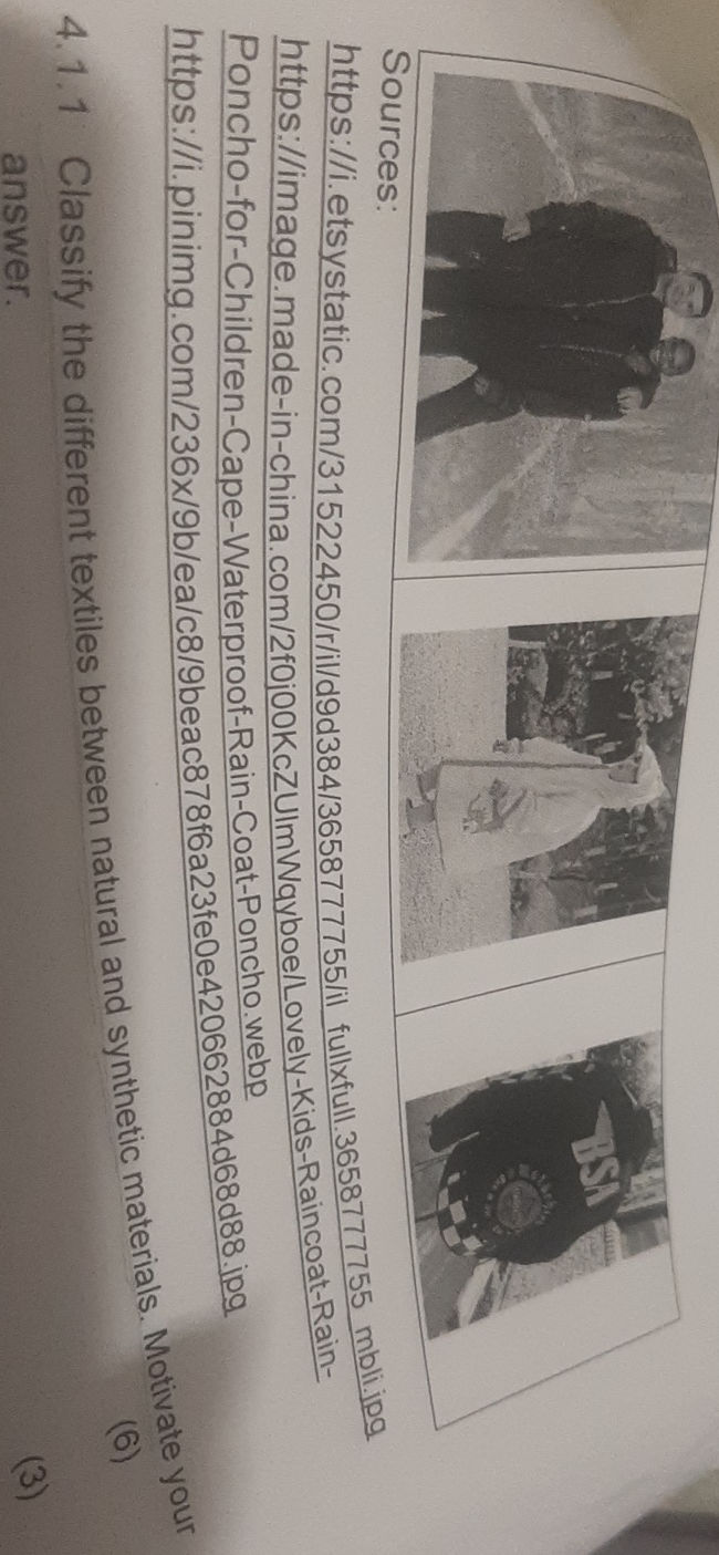 4.1.1 Classify the different textiles | StudyX