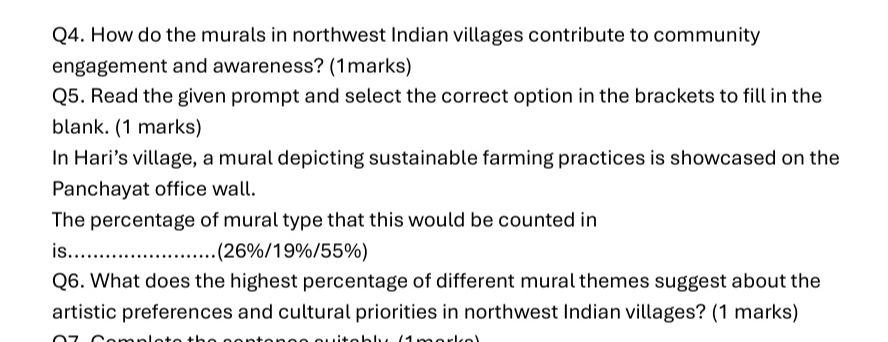 Q4. How do the murals in northwest Indian | StudyX