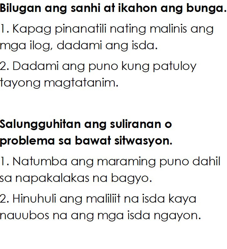 Bilugan ang sanhi at ikahon ang bunga. 1. | StudyX