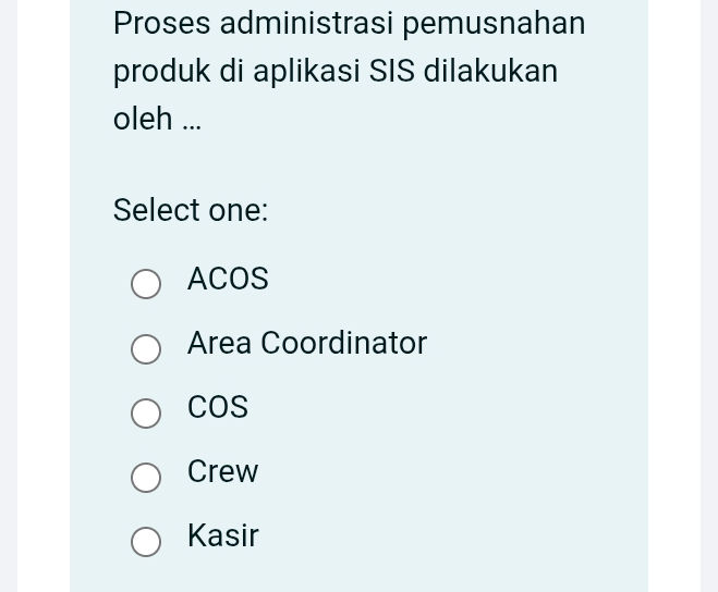 Proses administrasi pemusnahan produk di | StudyX