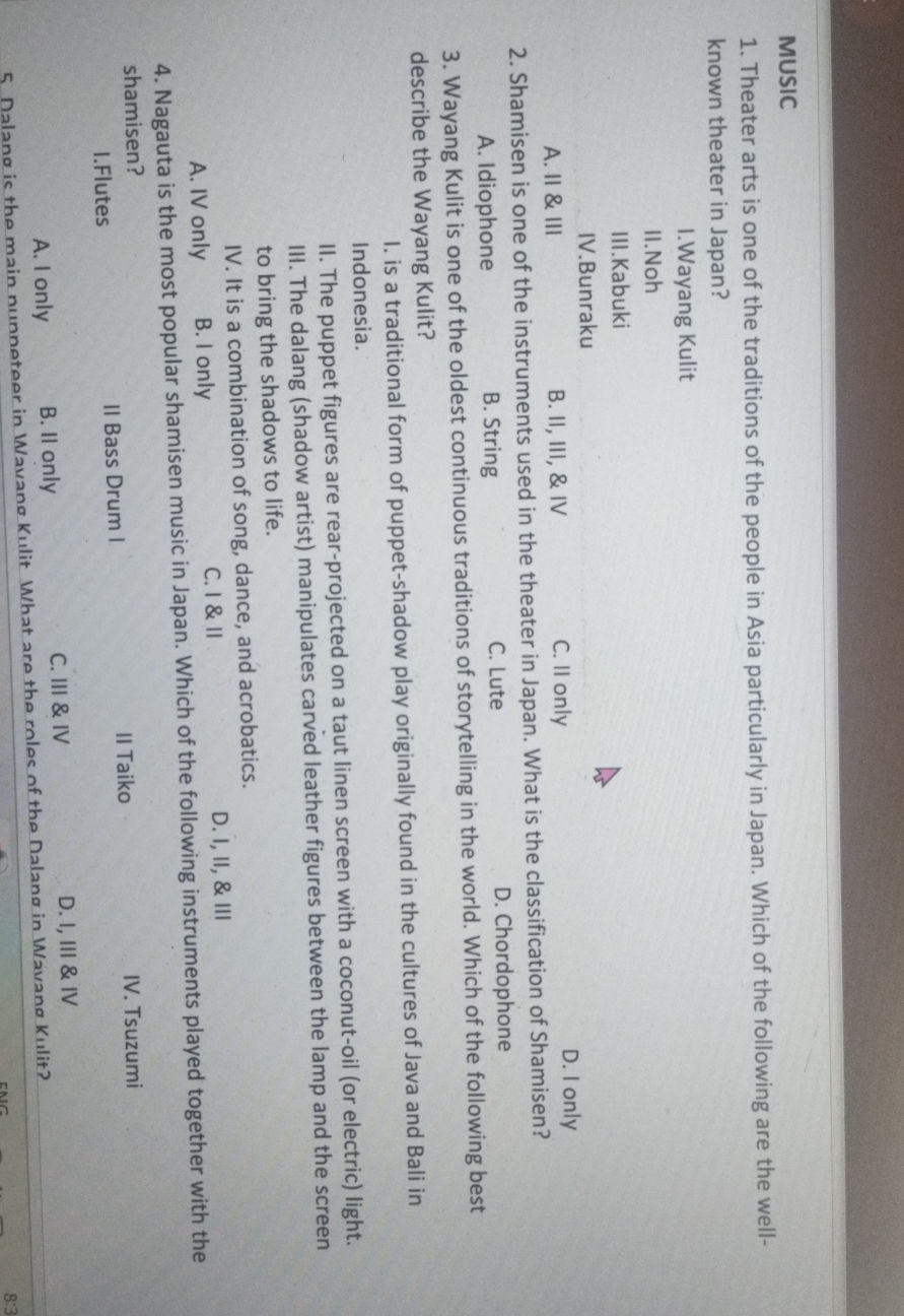 1. Theater arts is one of the traditions of | StudyX