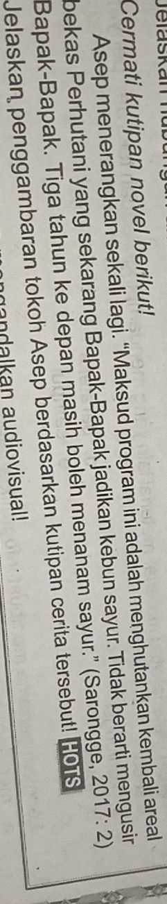 Cermati kutipan novel berikut! Asep | StudyX