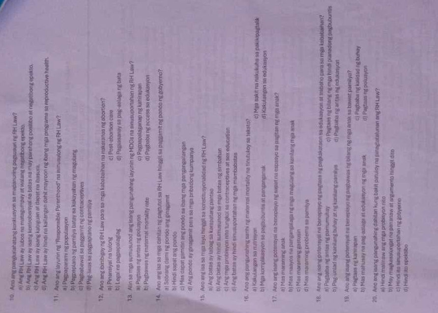 10. Ano ang pangkalahatang konklusyon sa | StudyX