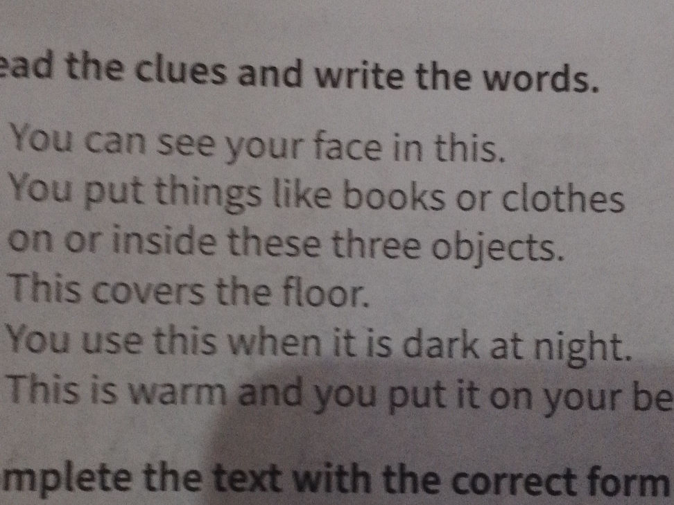 Read the clues and write the words. You can | StudyX