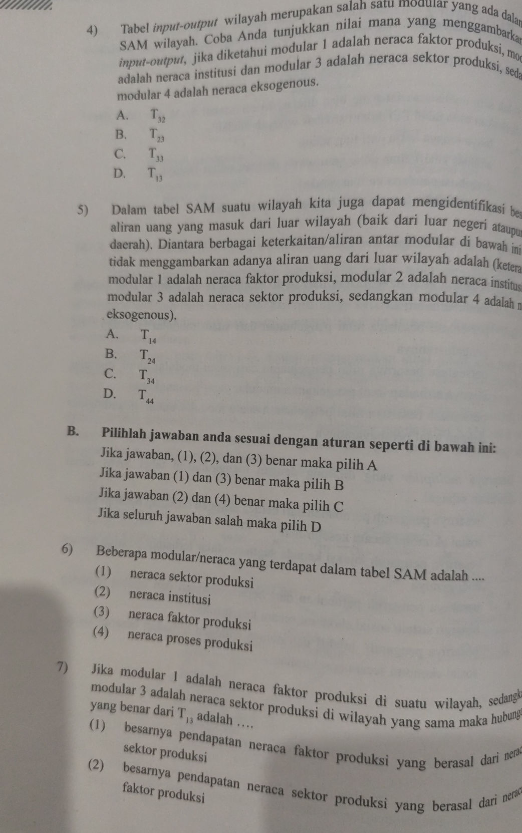 4) Tabel input-output wilayah merupakan | StudyX