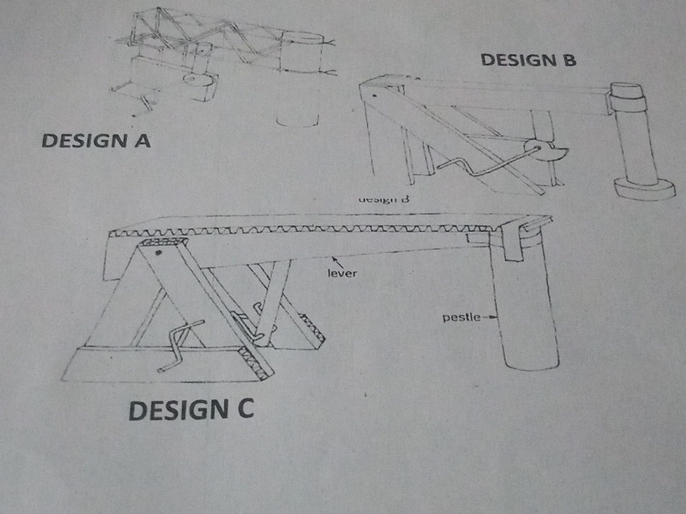 The image shows three different designs (A, | StudyX