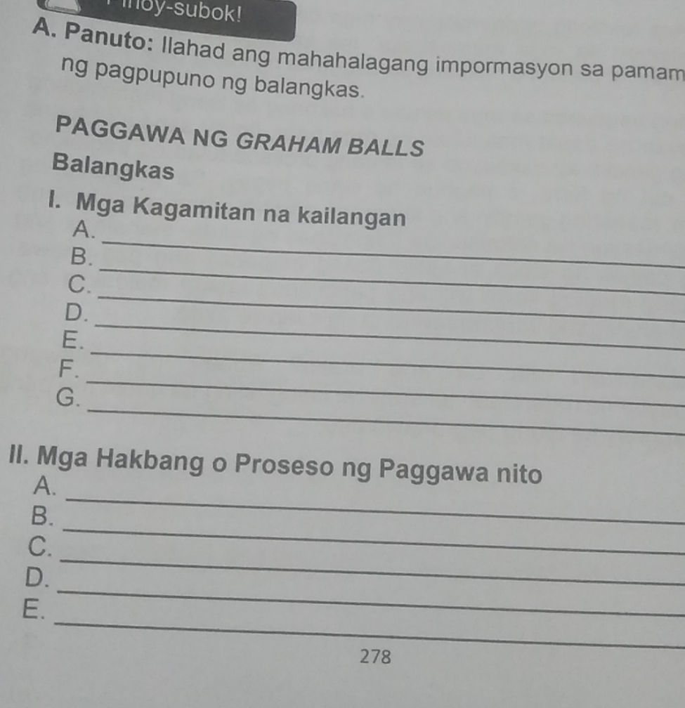 A. Panuto: Ilahad ang mahahalagang | StudyX