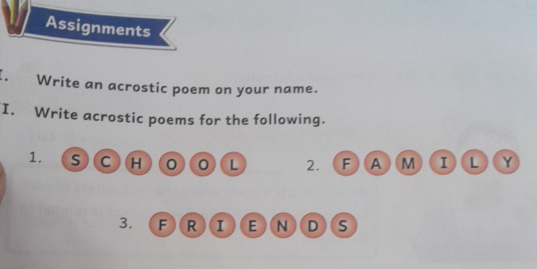 I. Write an acrostic poem on your name. I. | StudyX