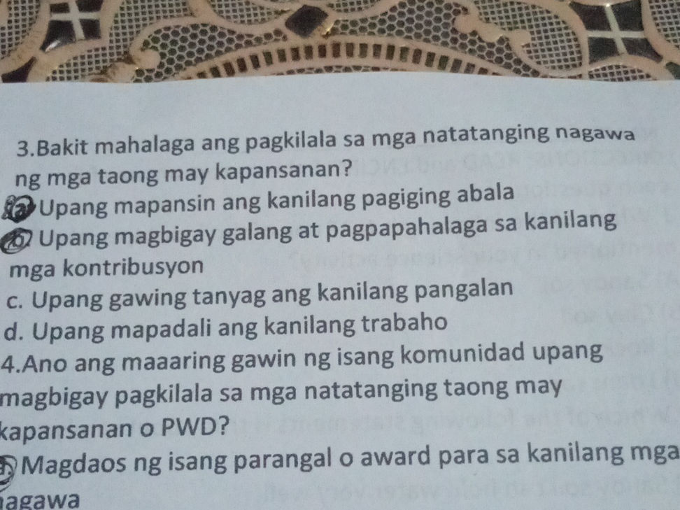 3. Bakit mahalaga ang pagkilala sa mga | StudyX