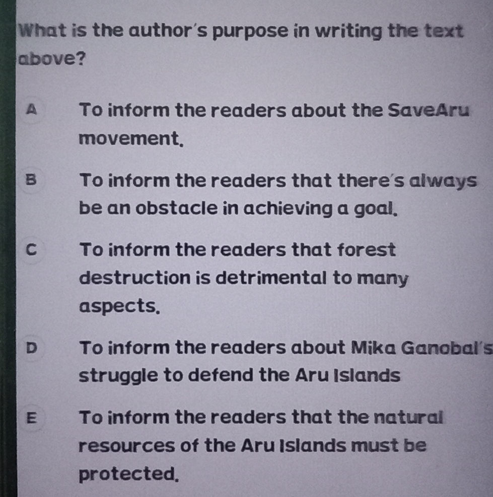 What is the author's purpose in writing the | StudyX