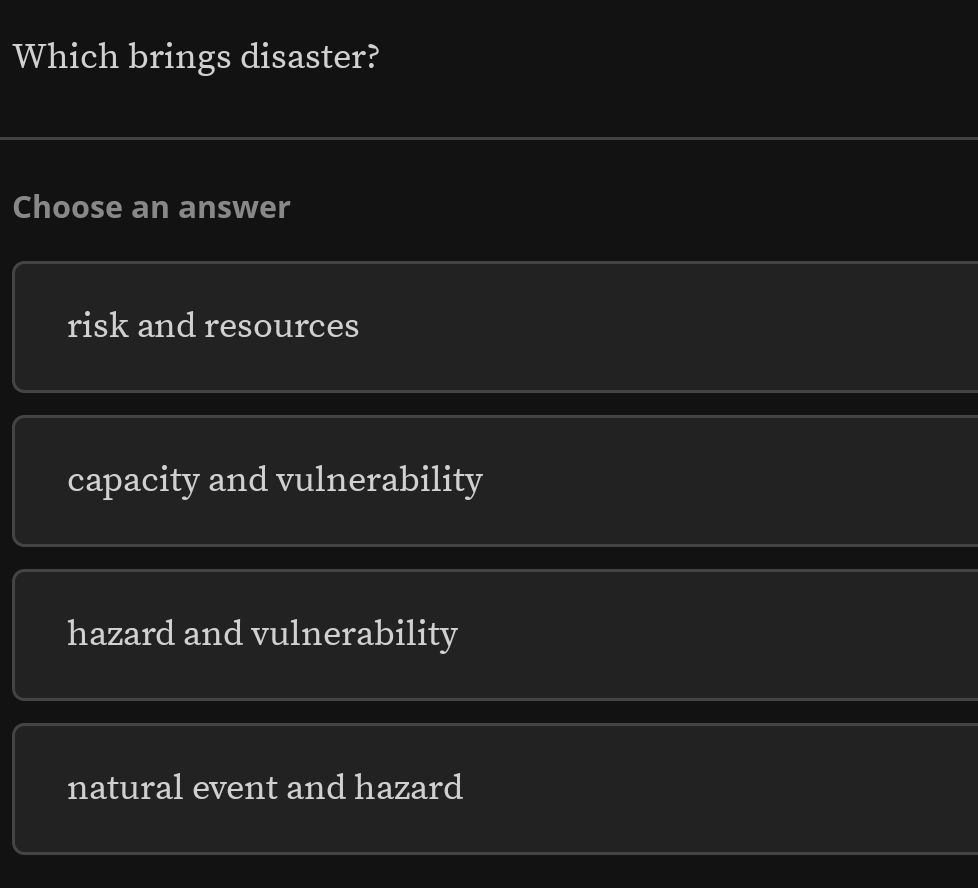 Which brings disaster? Choose an answer | StudyX