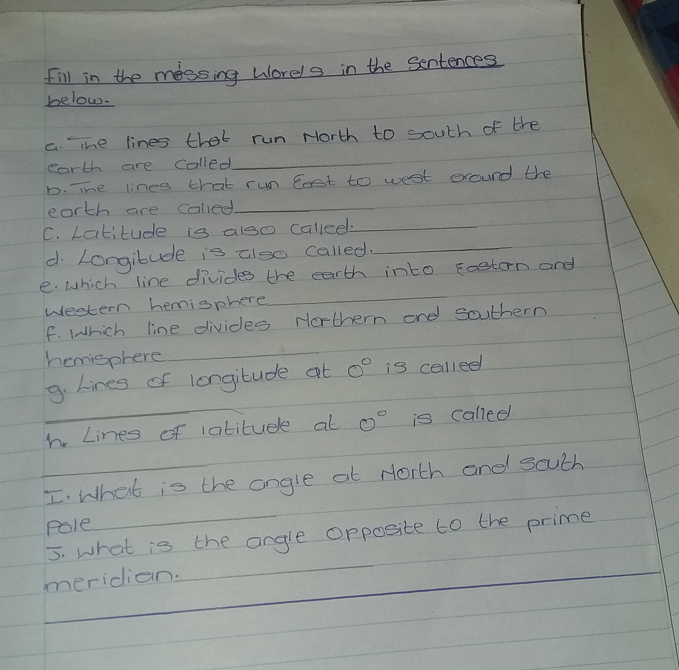 Fill in the missing words in the sentences | StudyX