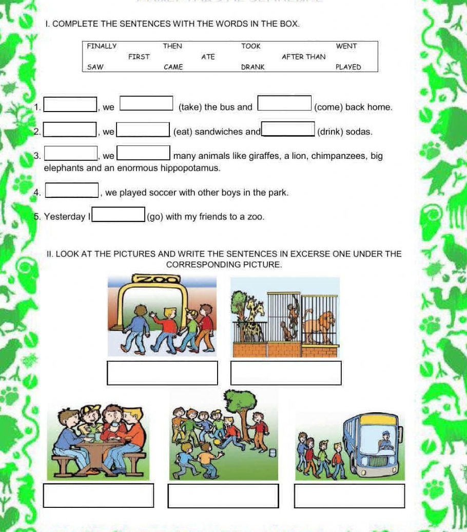 I. COMPLETE THE SENTENCES WITH THE WORDS IN | StudyX