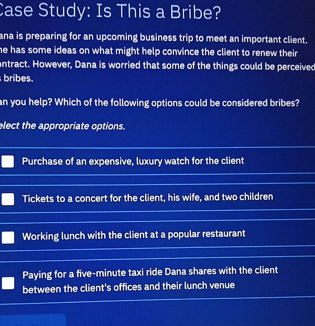 Case Study: Is This a Bribe? ana is | StudyX